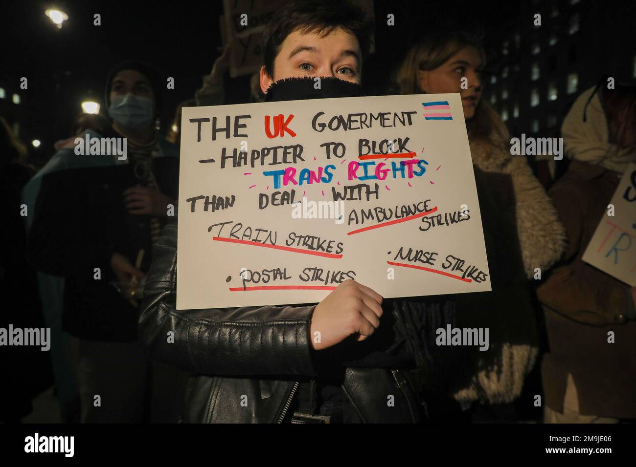 WHITEHALL, LONDON, 18th January 2023, Trans Rights protest opposite ...