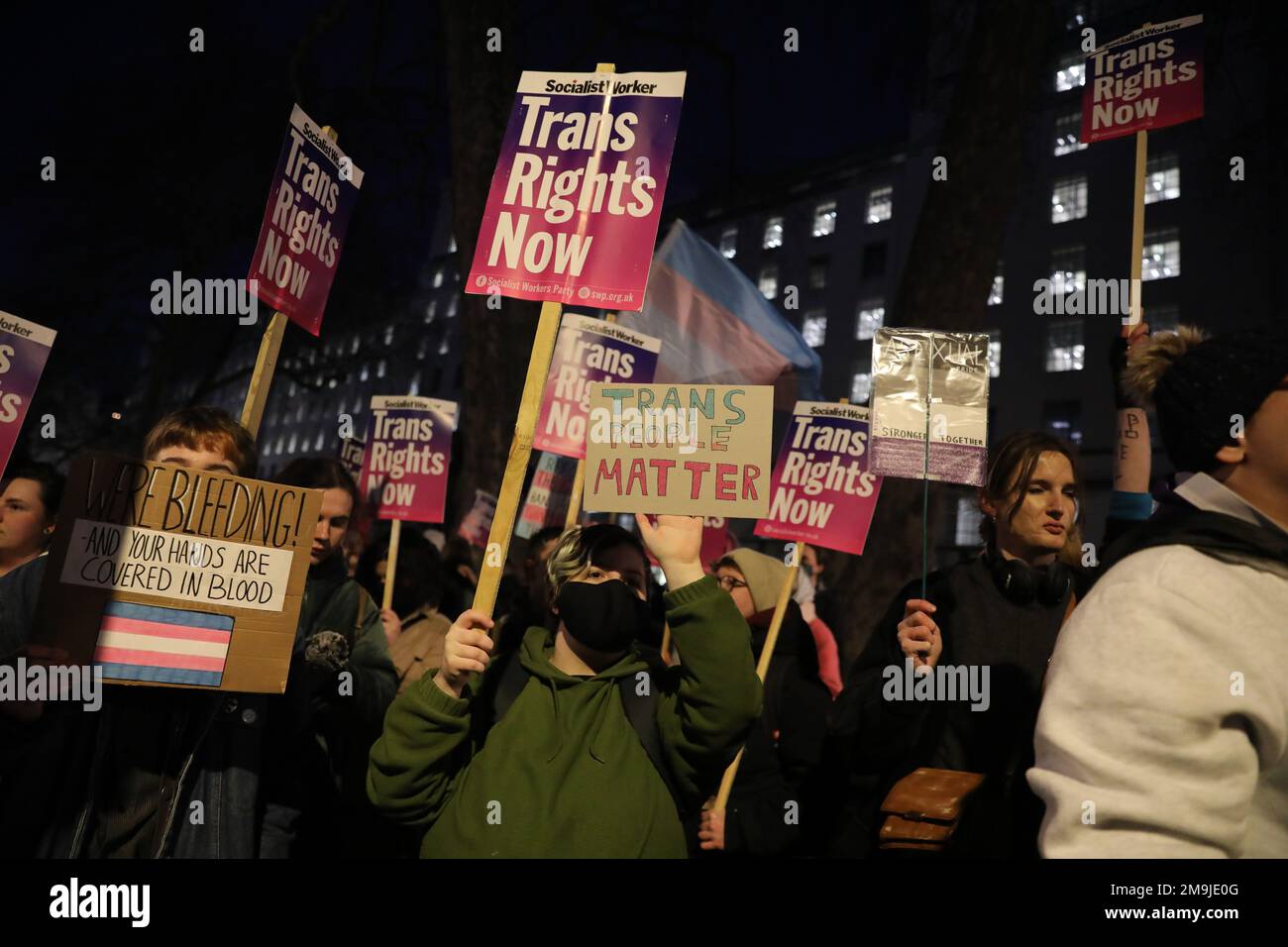 WHITEHALL, LONDON, 18th January 2023, Trans Rights protest opposite ...