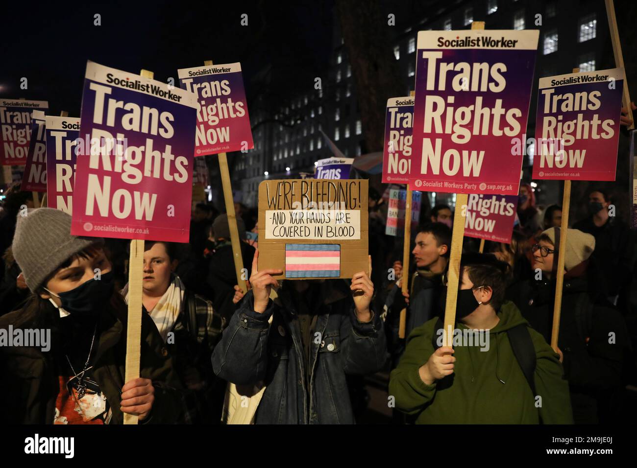 WHITEHALL, LONDON, 18th January 2023, Trans Rights protest opposite ...