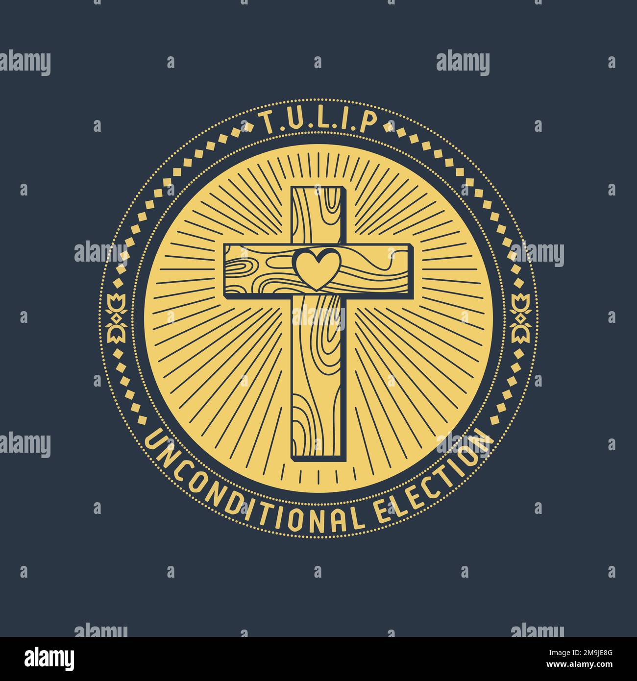 Christian vector illustration. John Calvin's Tulip. Unconditional ...