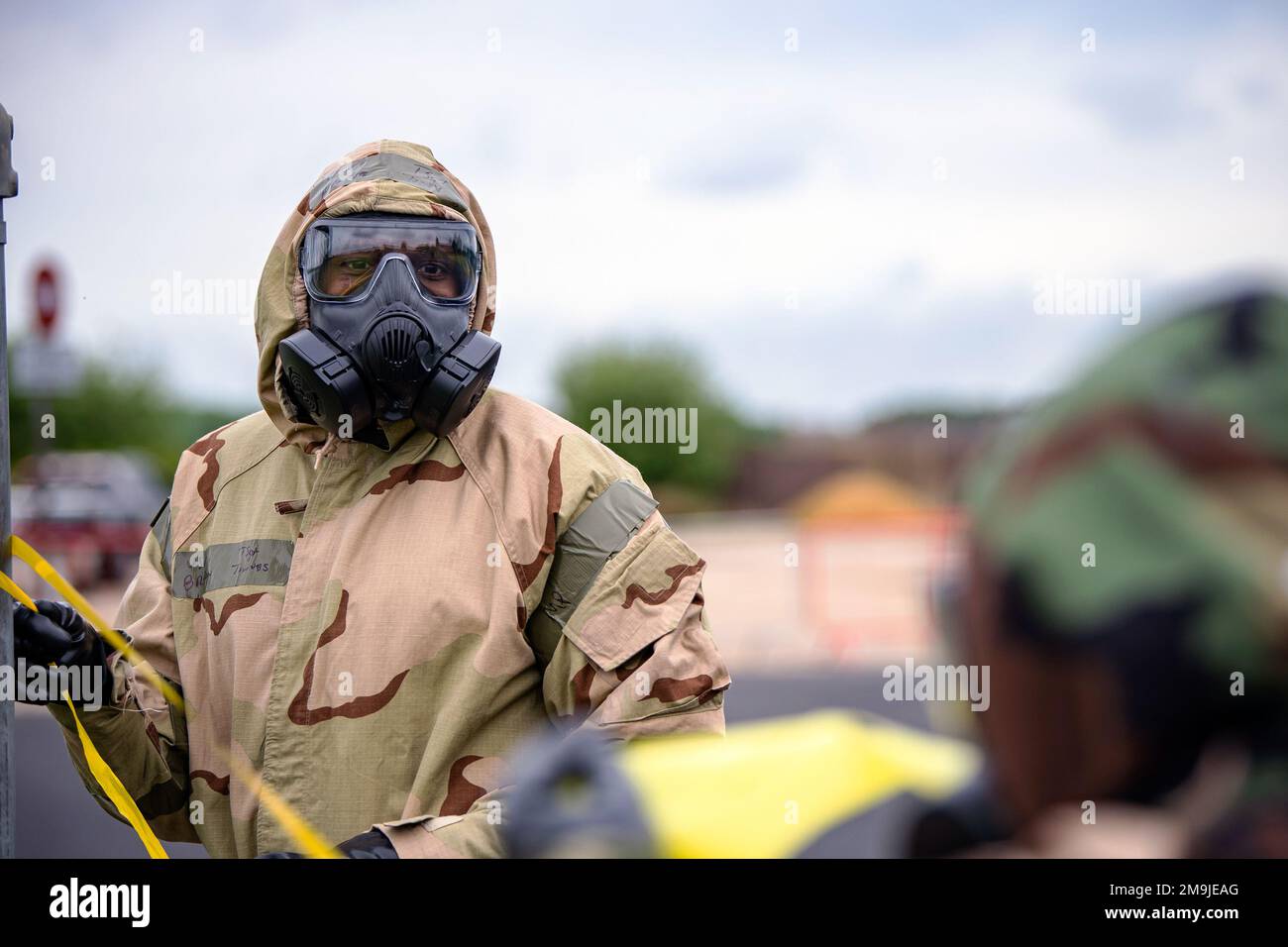 Master Sgt. Brandon Townes, left, 423d Civil Engineer Squadron section ...