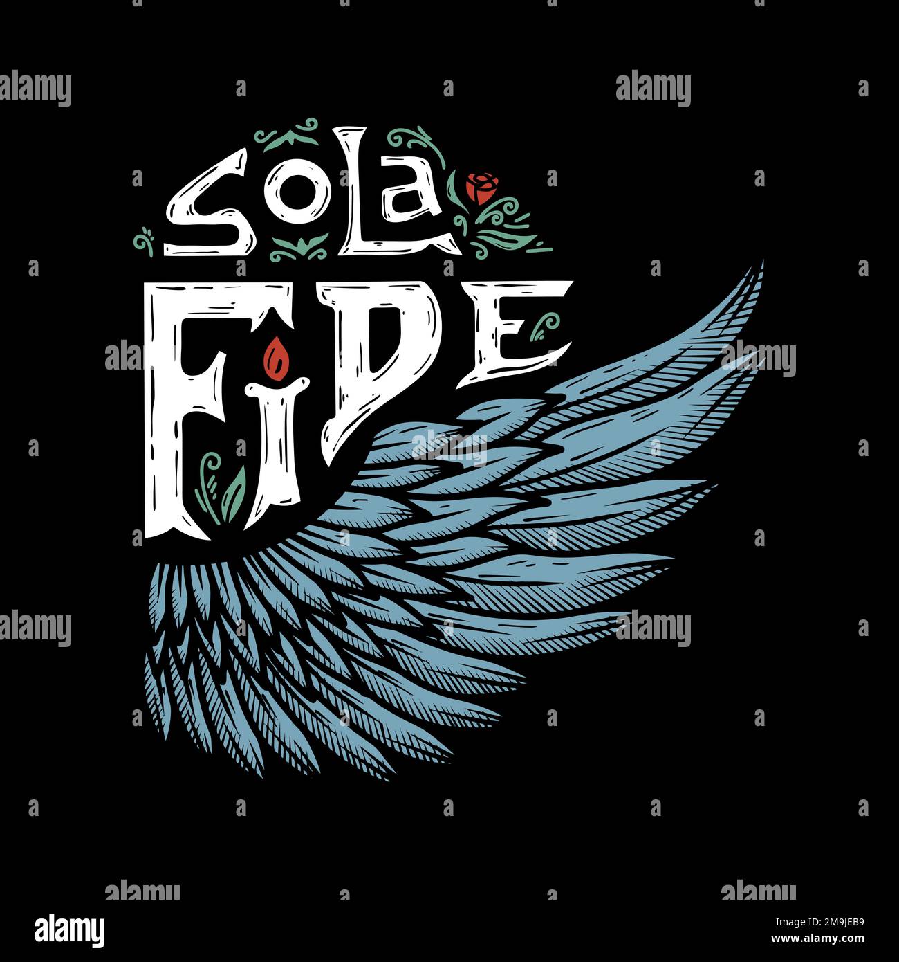 Hand-drawn Christian illustration. The Five Solas of the Reformation ...