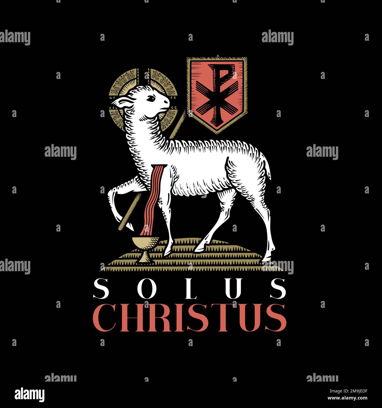 Hand-drawn Christian illustration. The Five Solas of the Reformation ...