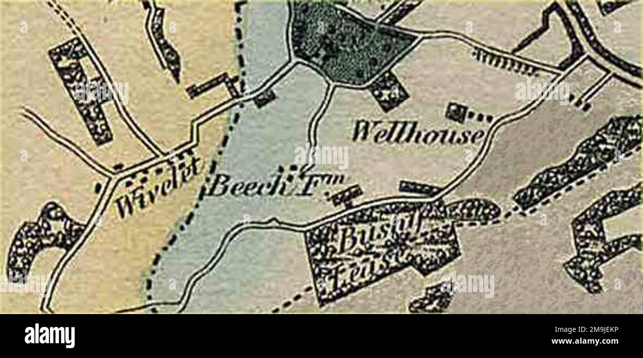 1826 map showing Beech Farm Stock Photo - Alamy
