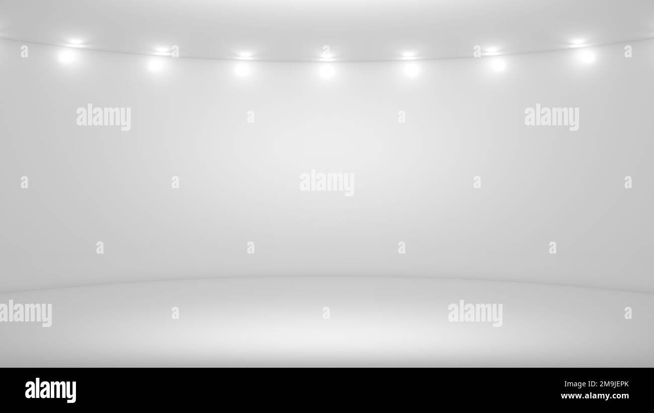 White abstract studio background, empty room, lights. 3d render Stock ...