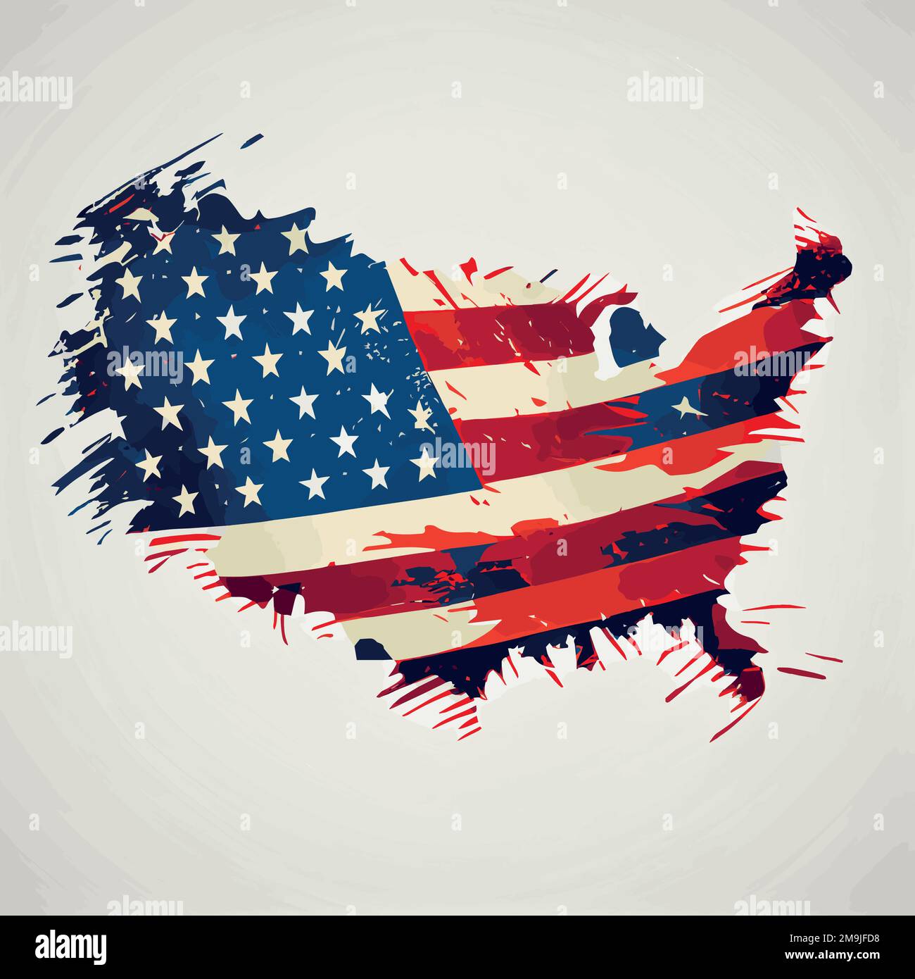 Realistic abstract flag of USA in the form of a map of america ...