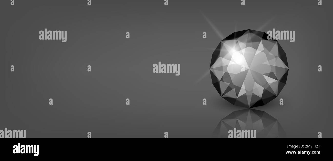 Vector Horizontal Banner with 3d Realistic Black Transparent Round ...