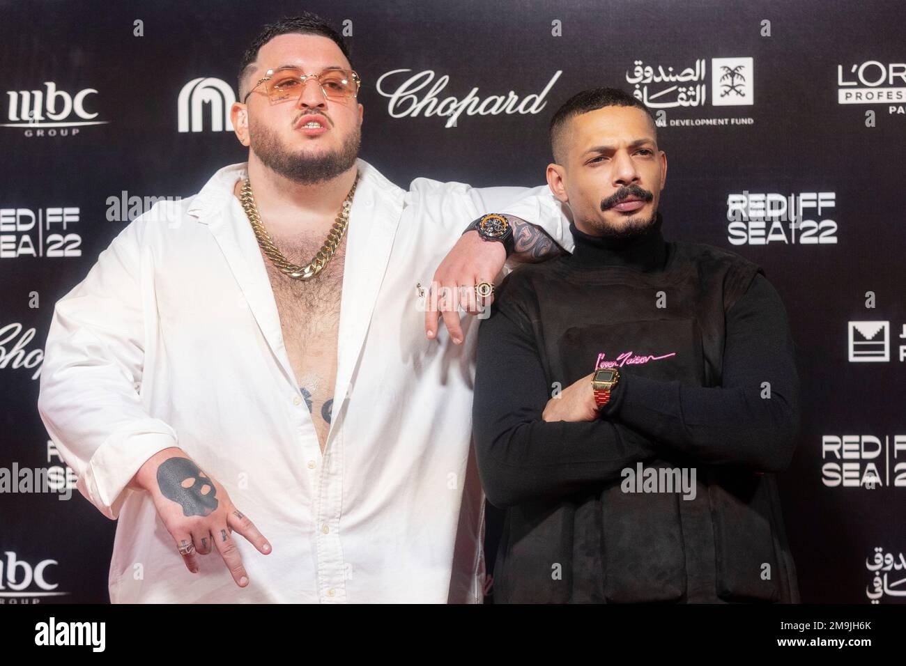 Jaber, left and Abdullah Trill pose for photographers upon arrival for ...