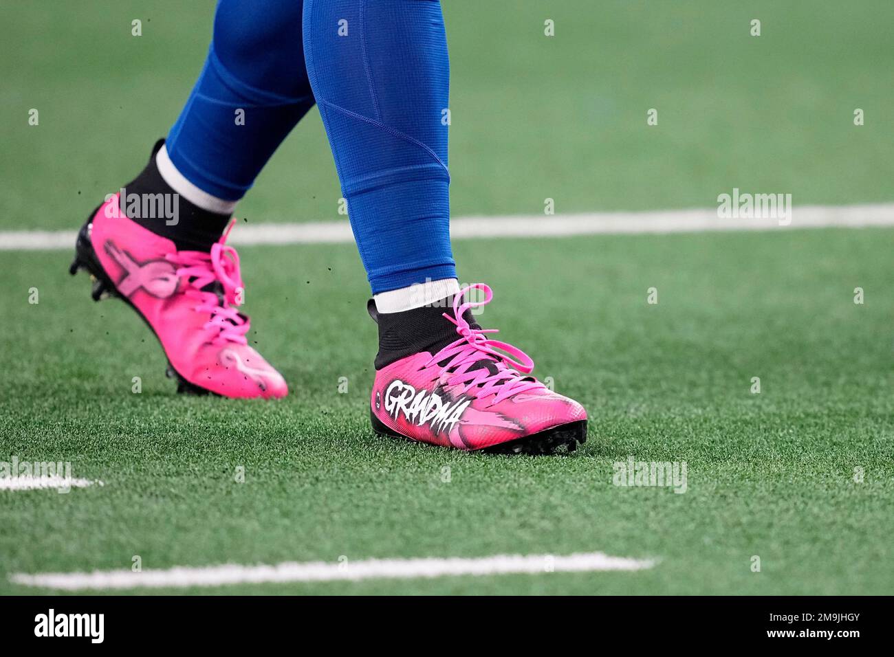 The cleats of Indianapolis Colts running back Deon Jackson (35) are ...
