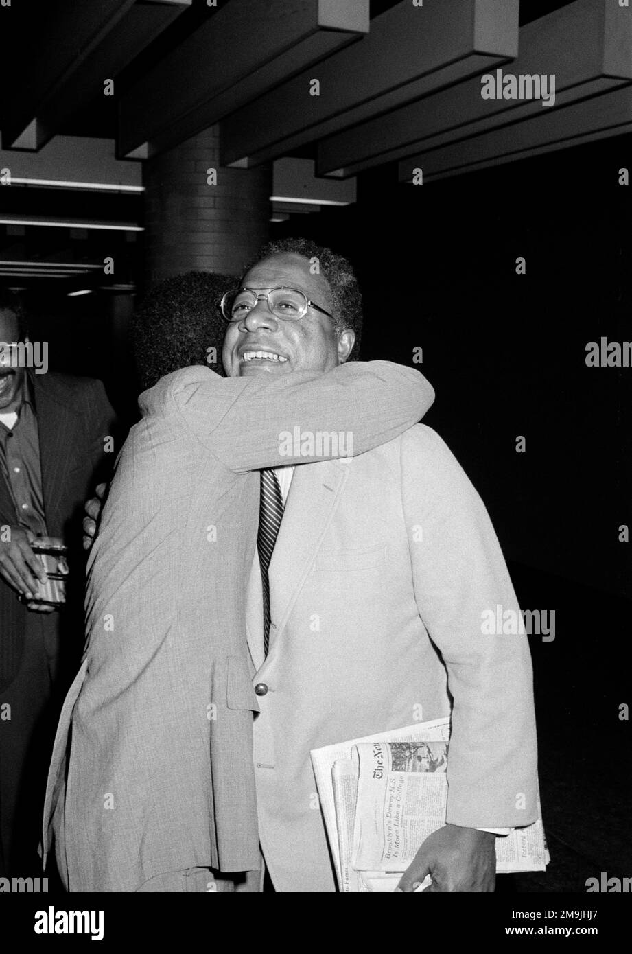 Author Alex Haley, right, gets a hug from his brother George at Kennedy ...