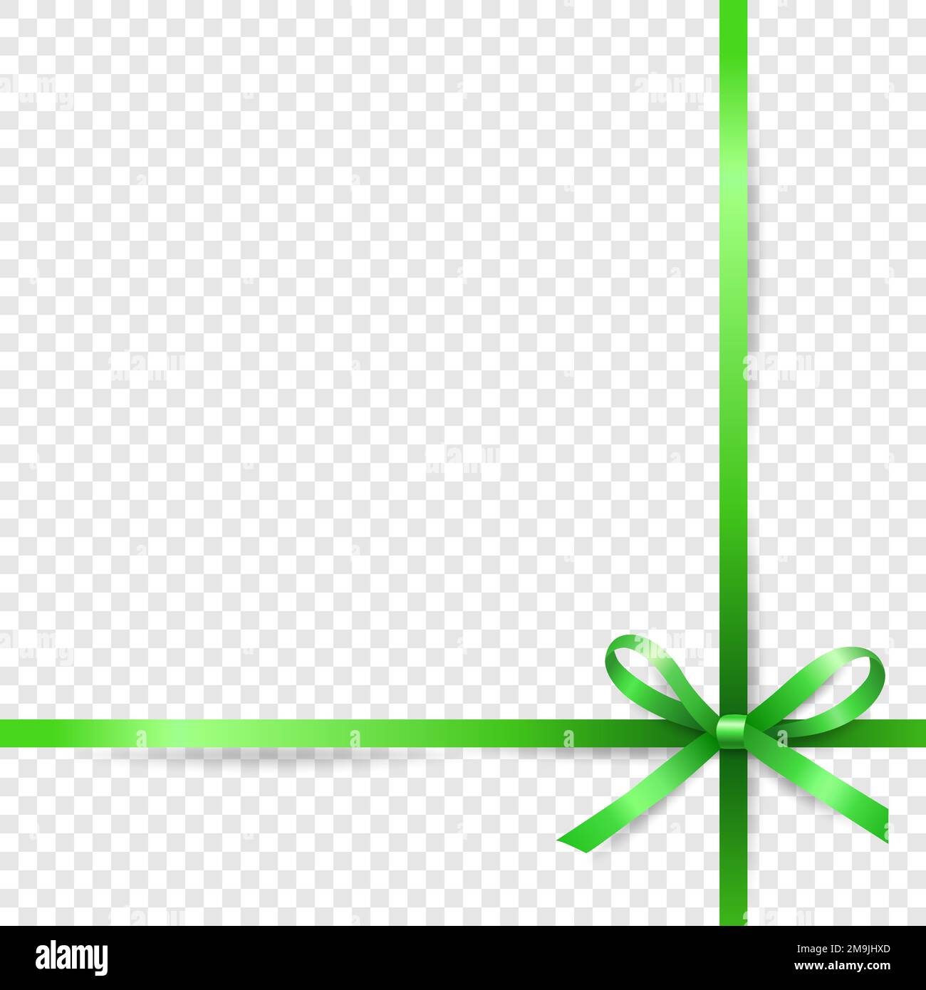 Vector 3d Realistic Green Gift Ribbon and Bow Closeup Isolated. Bow ...