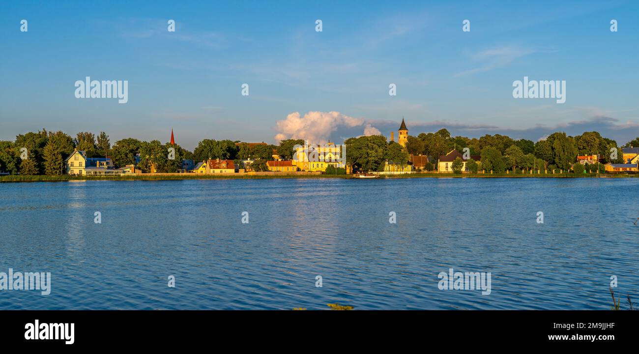 Sea and city with tourist resorts, Haapsalu, Baltic Sea, Western ...