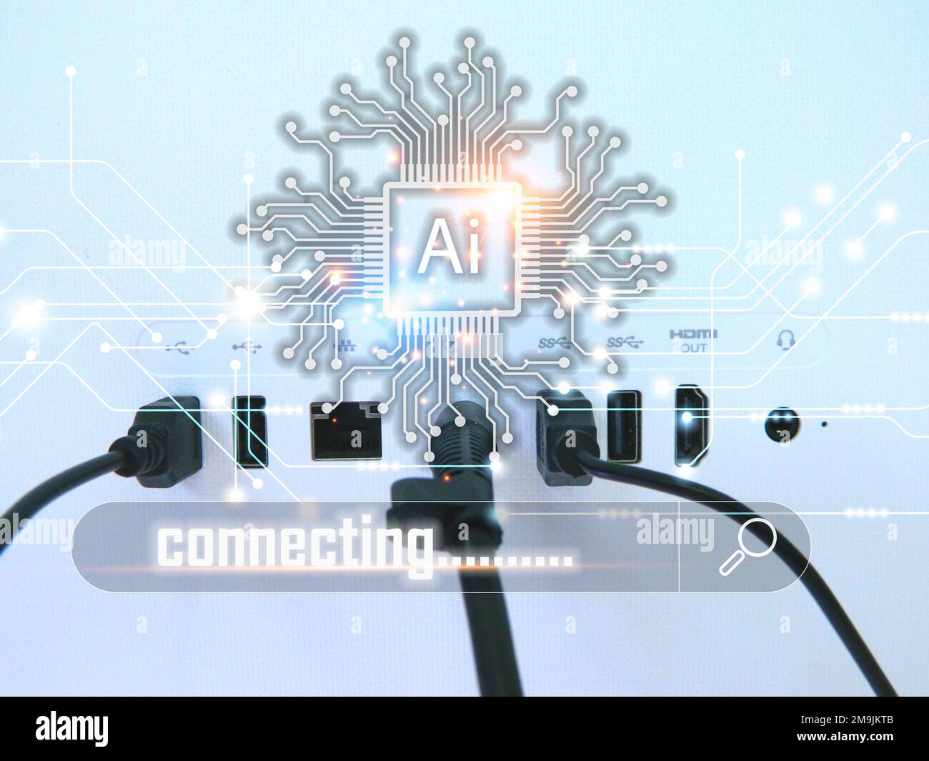 The concept of connecting things with artificial intelligence Stock ...