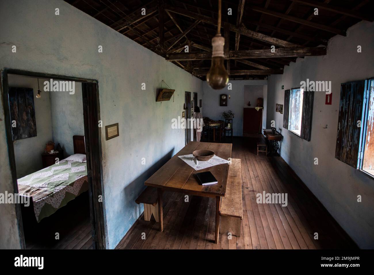 The main room inside the reconstructed home where former soccer player ...