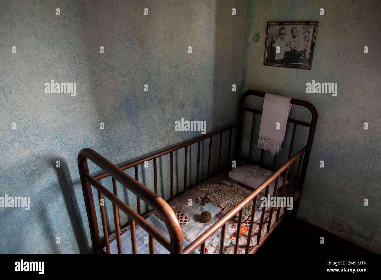 The baby bed and items used by former soccer player Pele are on display ...