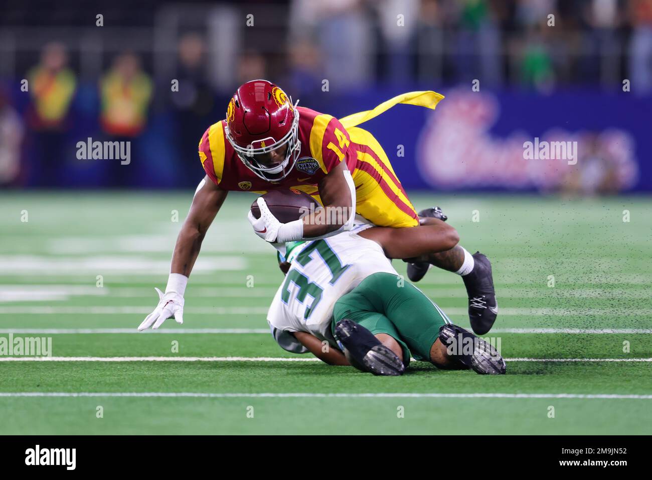 Southern California Trojans running back Raleek Brown (14) is taken ...