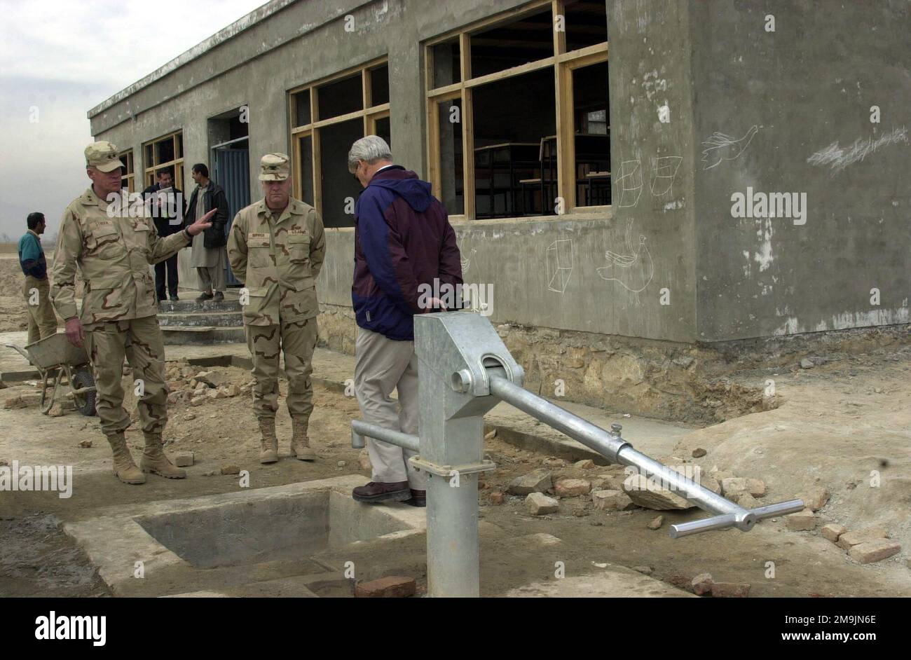 Major General (MGEN) Carl A. Strock, left, shows Mr. Les Brownlee ...
