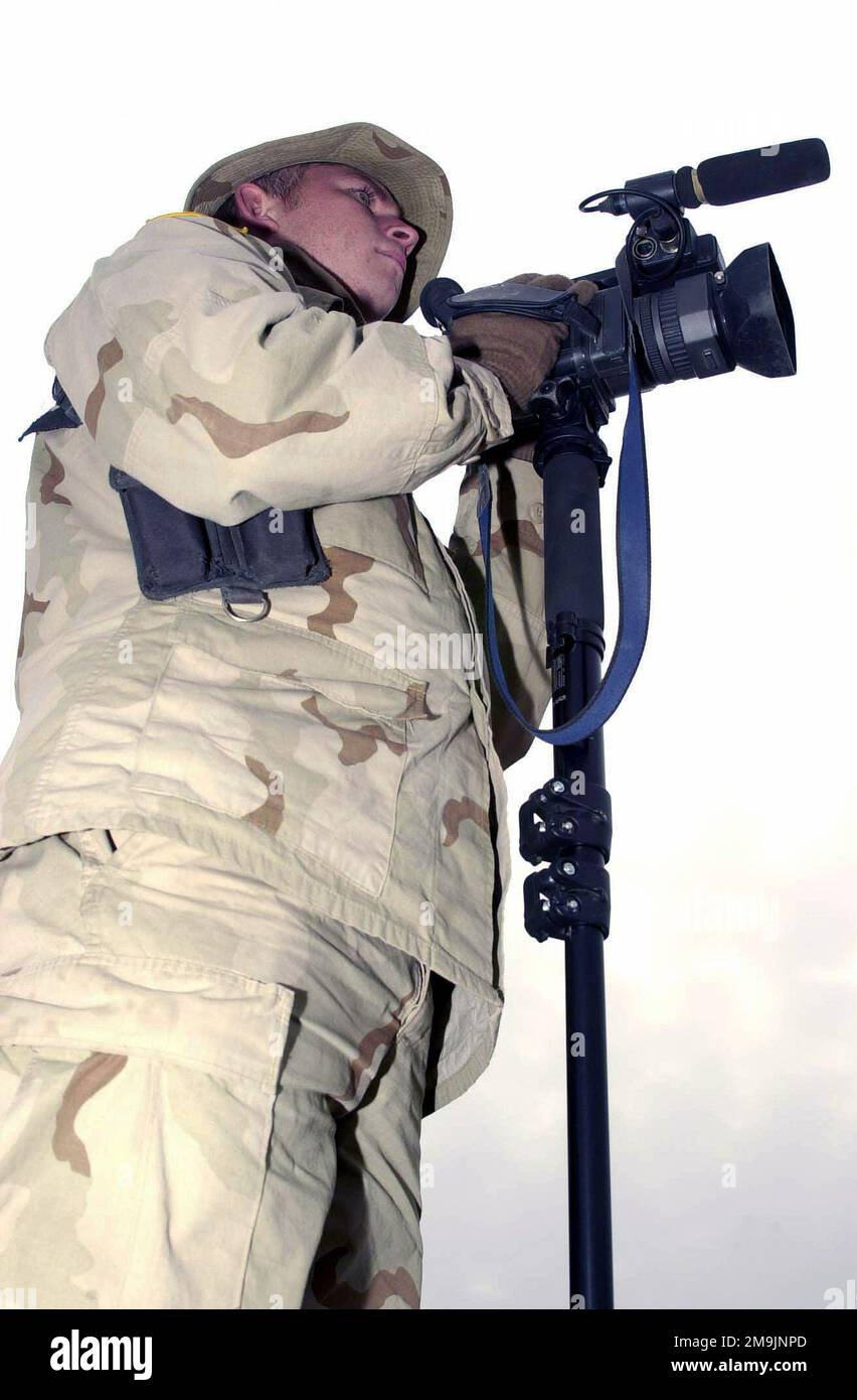 US Army (USA) Corporal (CPL) Jeremy Colvin with the 55th Signal Company ...
