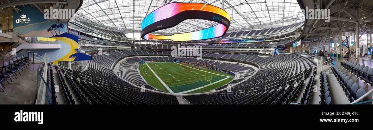 Seats and field in stadium, SoFi Stadium, Inglewood, California, USA ...