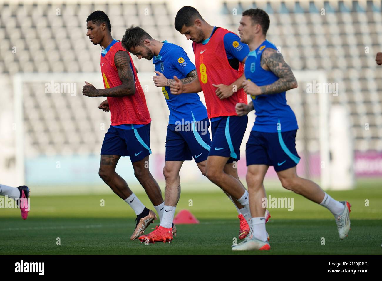 (Left-Right) England's Marcus Rashford, James Maddison, Conor Coady and ...
