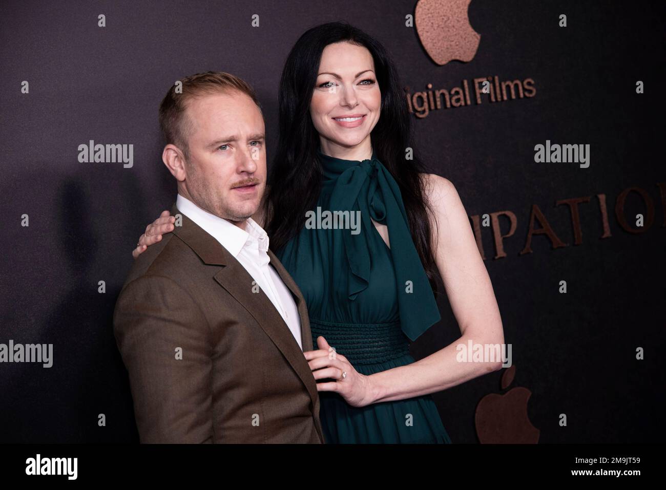 Ben Foster and Laura Prepon pose for photographers upon arrival for the ...