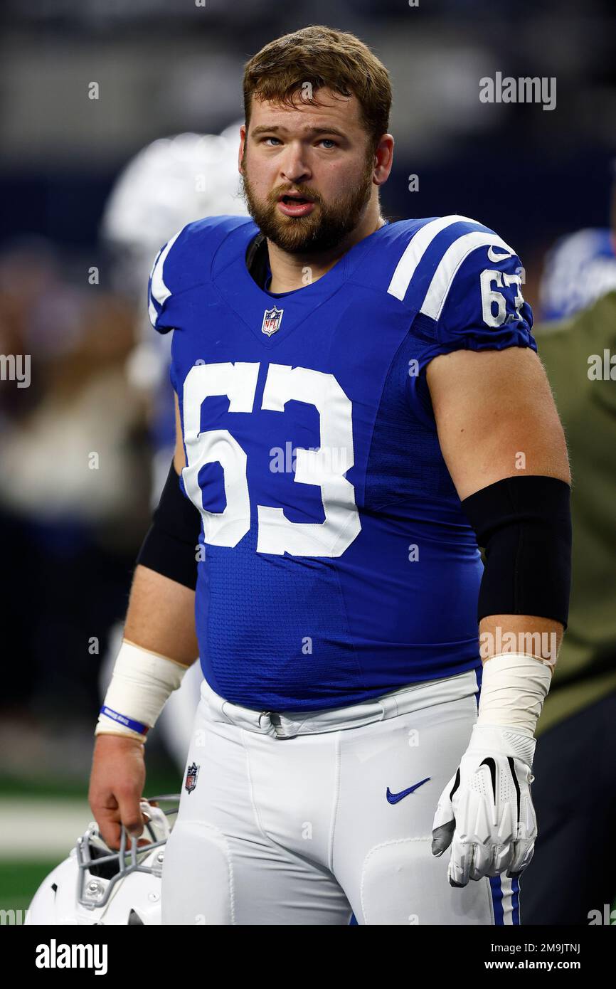 Indianapolis Colts guard Danny Pinter (63) is seen before an NFL ...