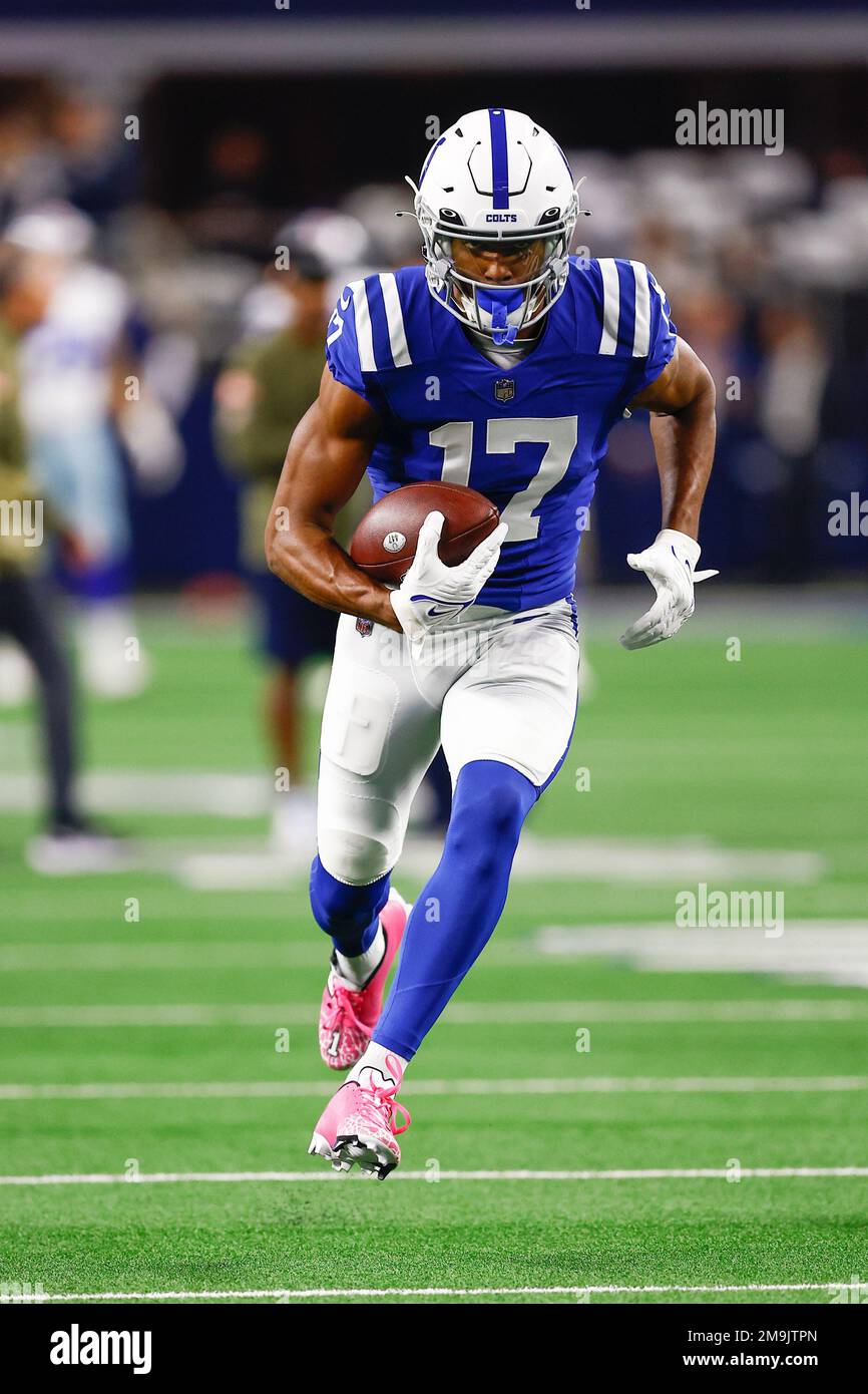 Indianapolis Colts wide receiver Mike Strachan (17) is seen before an ...