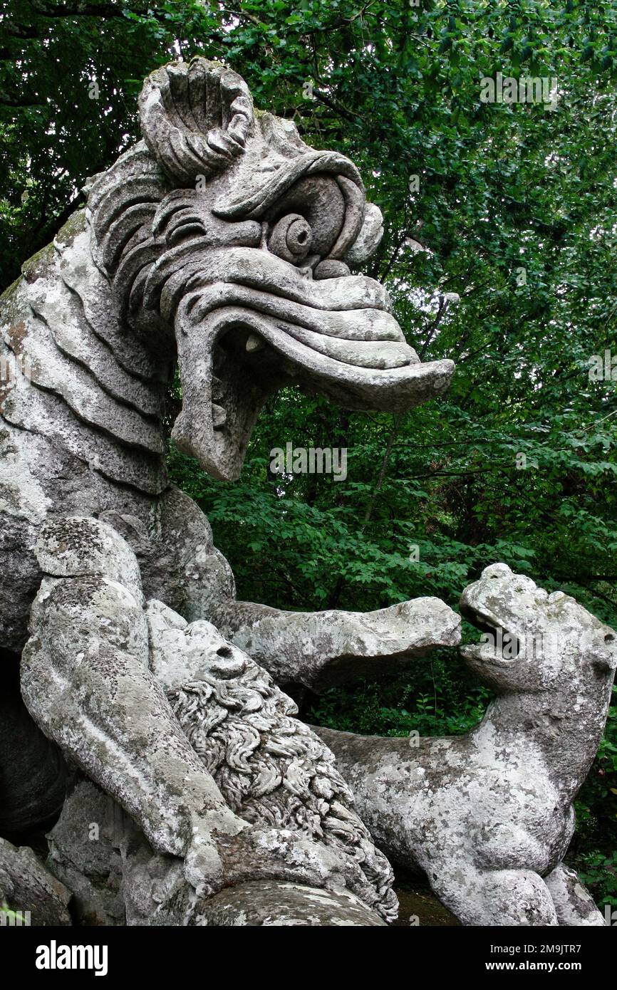 The Park of the Monsters of Bomarzo(Viterbo),is a Renaissance garden of ...
