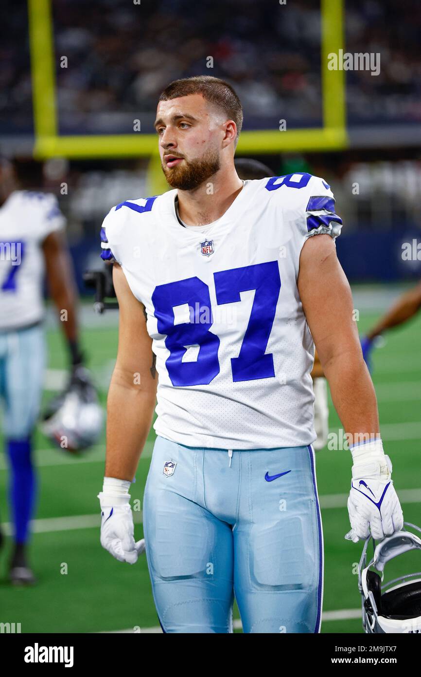 Dallas Cowboys tight end Jake Ferguson (87) is seen before an NFL ...