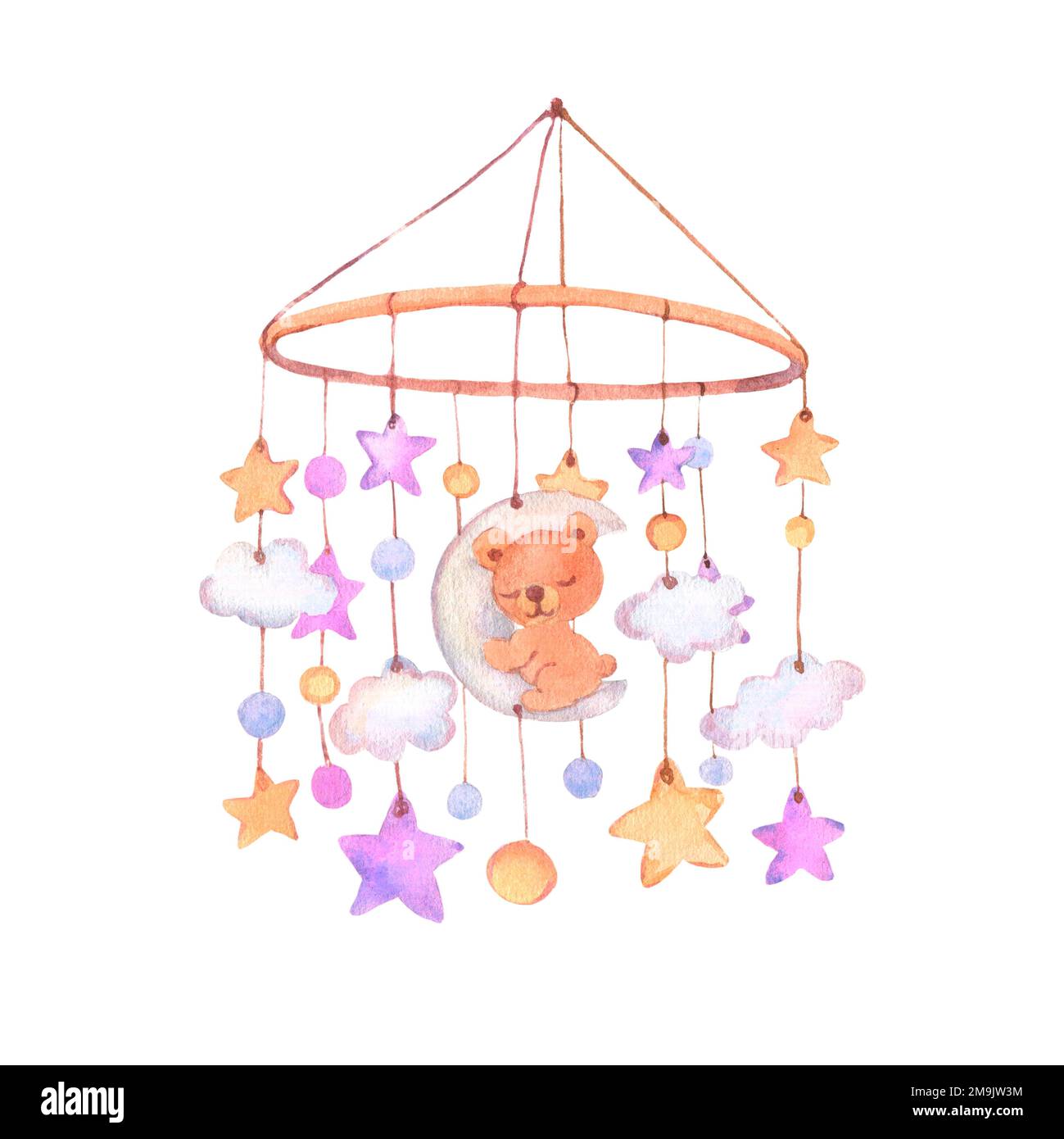 Watercolor Baby crib mobiles diy for baby bassinet, crib, cradle. Toys ...