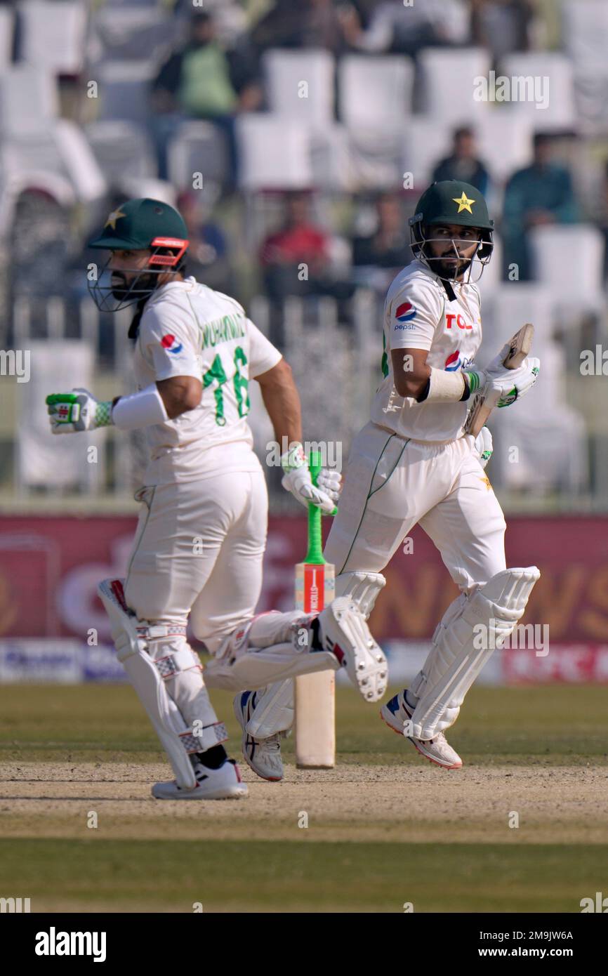 Pakistan Saud Shakeel, right, and Muhammad Rizwan run between the ...