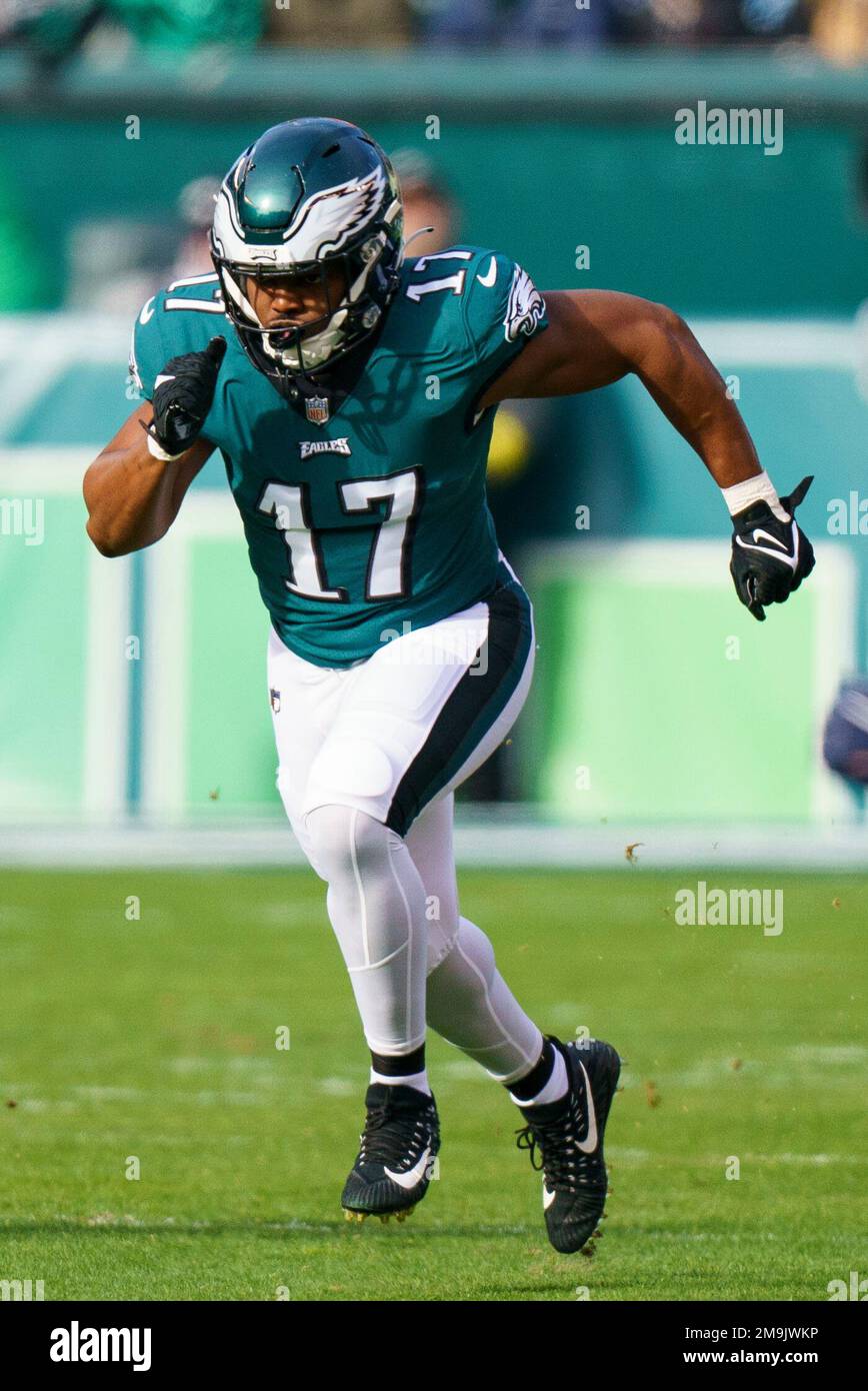Philadelphia Eagles linebacker Nakobe Dean (17) in action during the ...