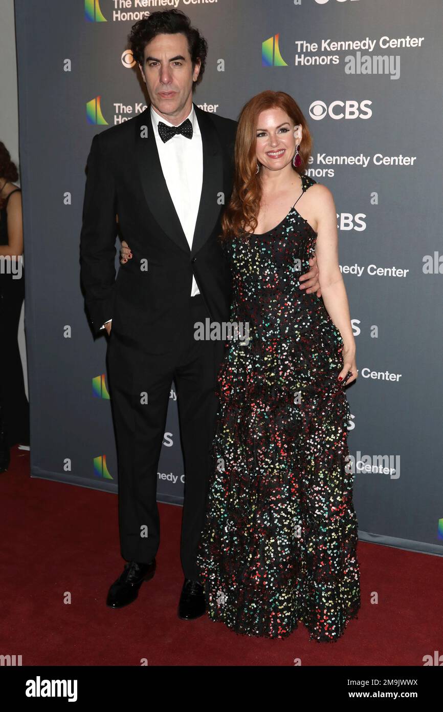 Sacha Baron Cohen and Isla Fisher arrive at the Kennedy Center Honors ...