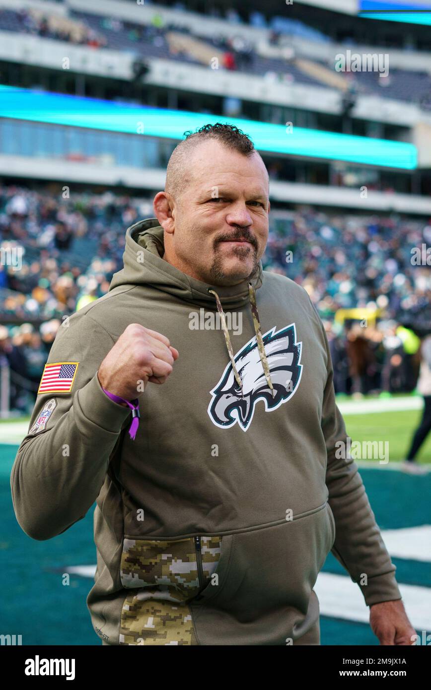 American former mixed martial artist Chuck Liddell looks on prior to the NFL football game ...