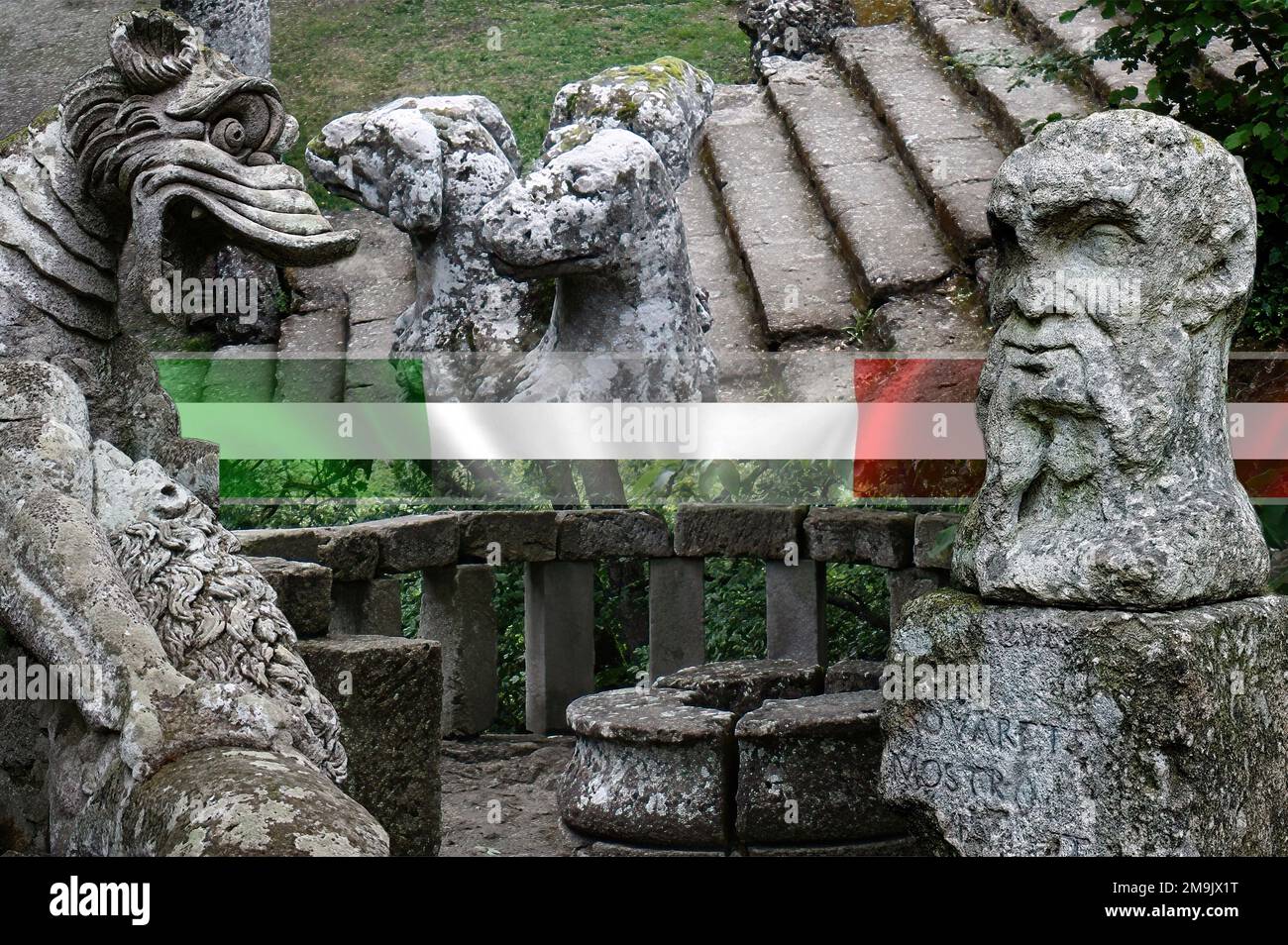 The Park of the Monsters of Bomarzo(Viterbo),is a Renaissance garden of ...