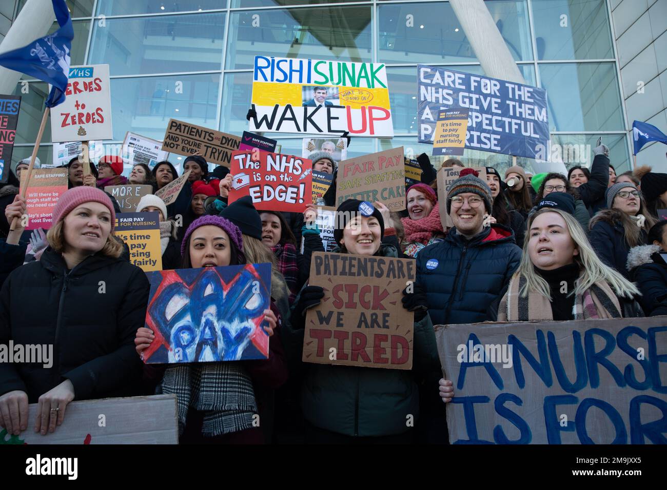 WHITEHALL, LONDON, 18th January 2023, Striking NHS nurses march from ...