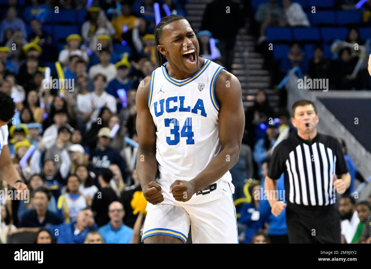 UCLA guard David Singleton celebrates in the second quarter while ...