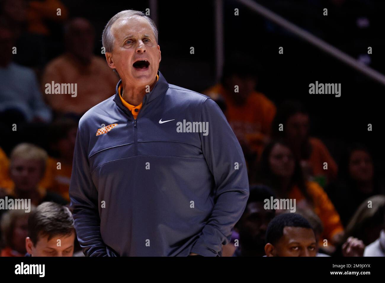 Tennessee head coach Rick Barnes yells to his players during the second ...