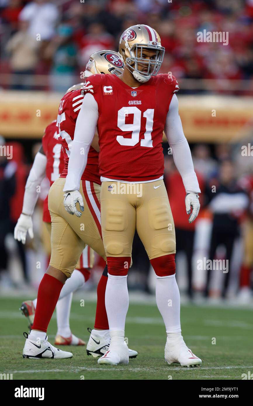 San Francisco 49ers defensive end Arik Armstead (91) against the Miami ...