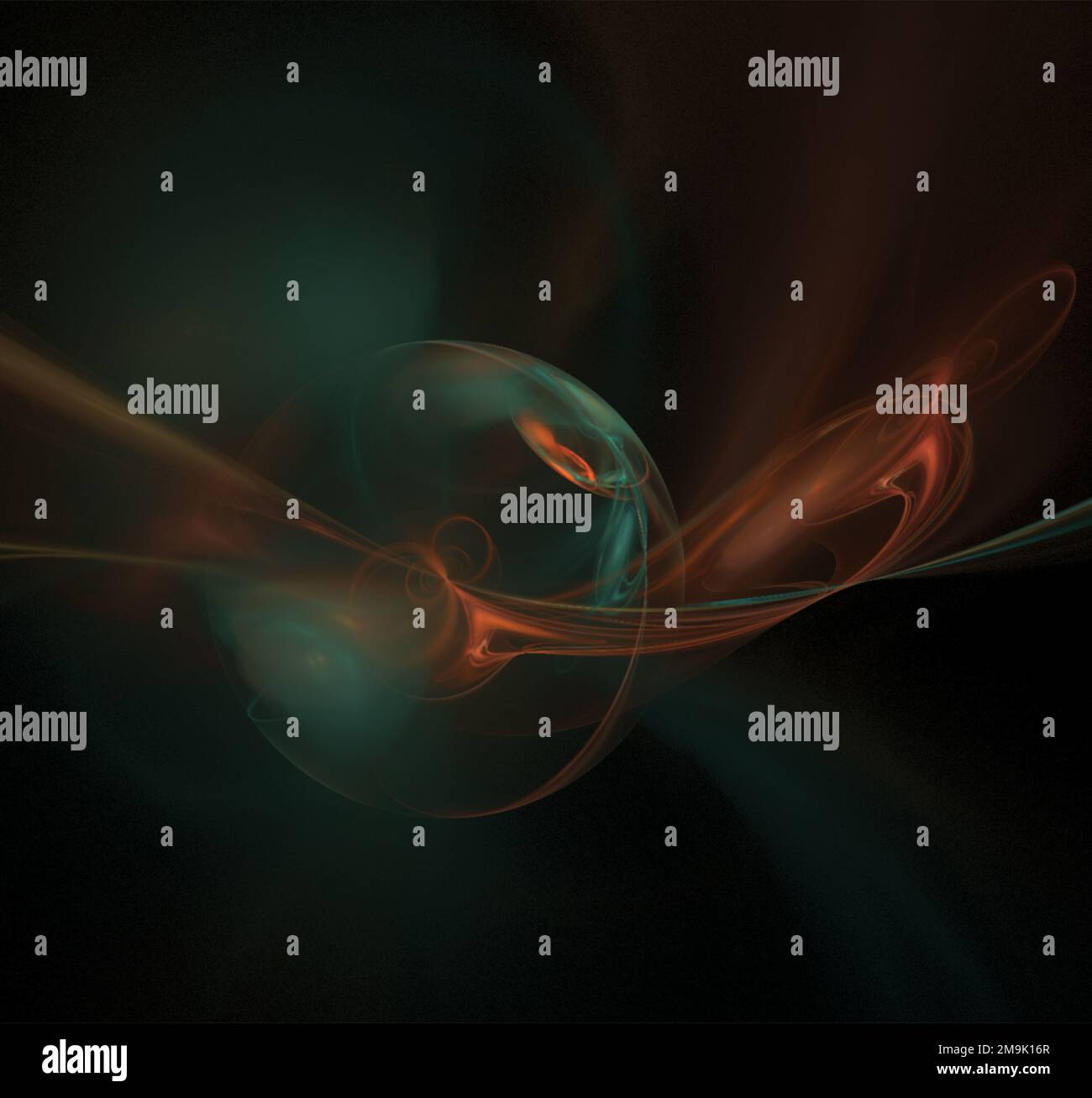 bright red-green abstract pattern on black, color digital graphics ...