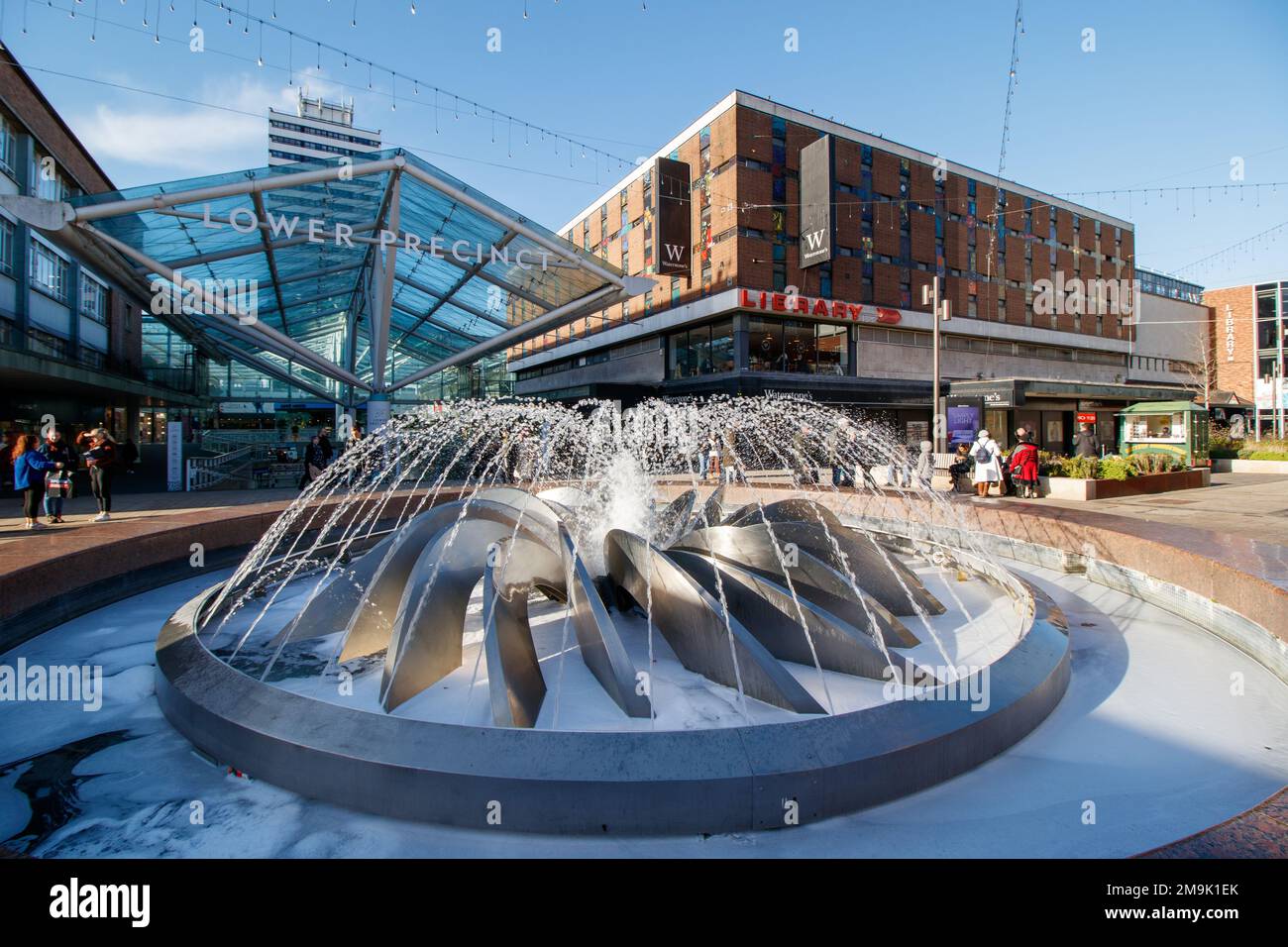 The fountain centrepiece in Smithford Way in the centre of Coventry ...