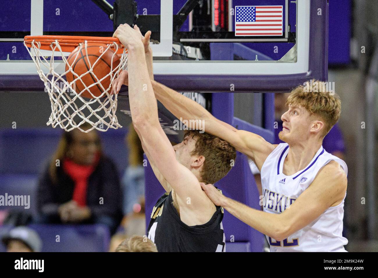 Colorado center Lawson Lovering dunks the basketball as Washington ...