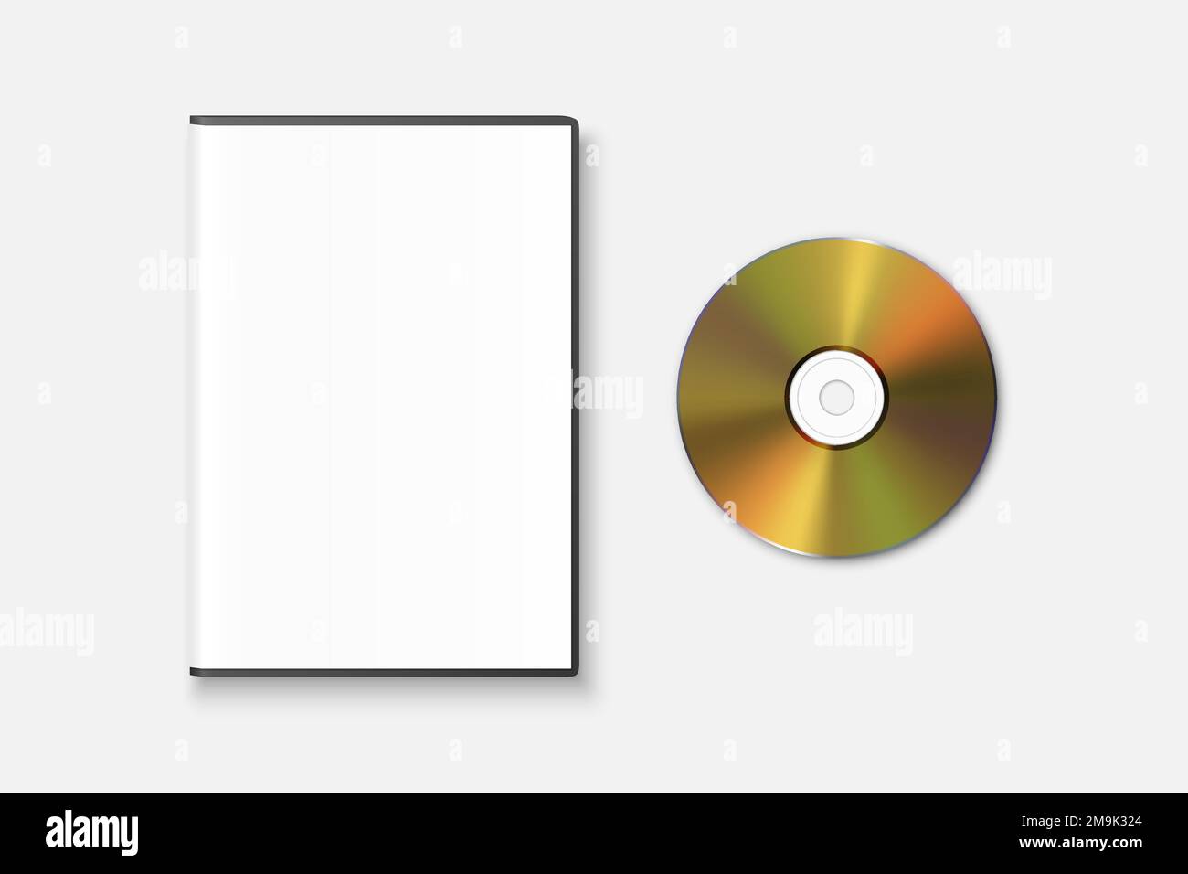 Vector Realistic Yellow CD, DVD with Plastic Rectangular Cover ...