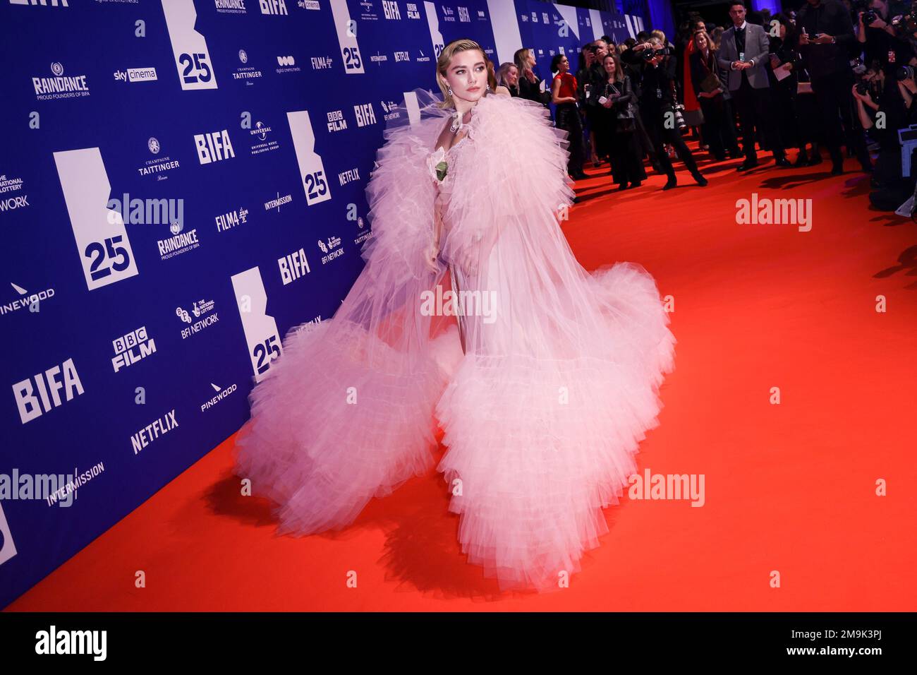 Florence Pugh poses for photographers upon arrival for 'The British ...