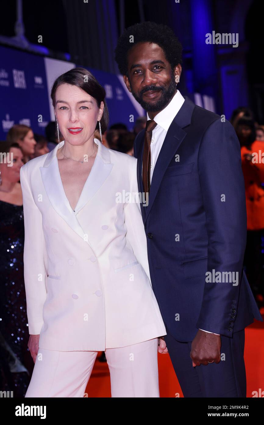 Olivia Williams, from left, and Rhashan Stone pose for photographers ...