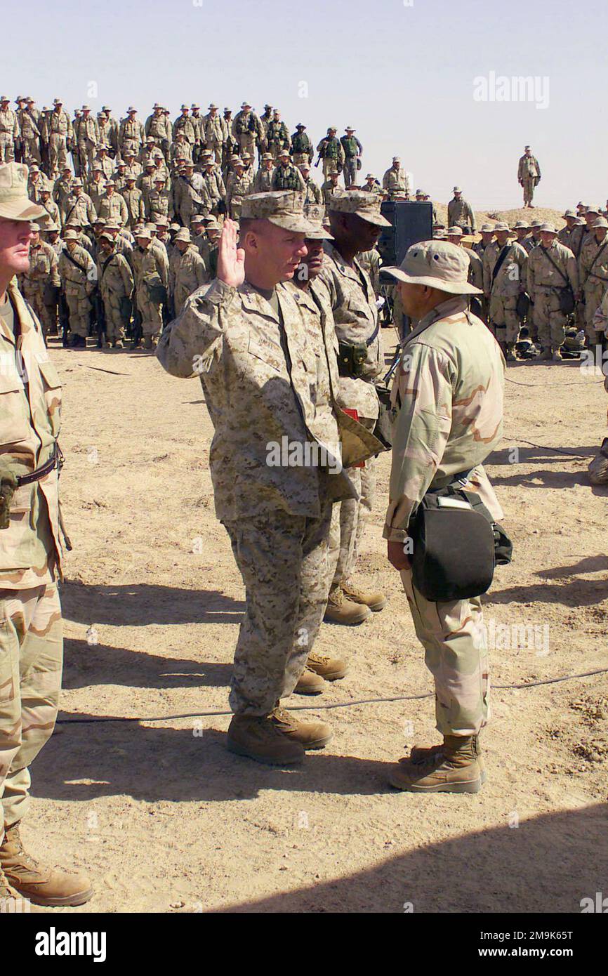 US Marines from Task Force Five at Camp Coyote, a Forward Area Supply ...