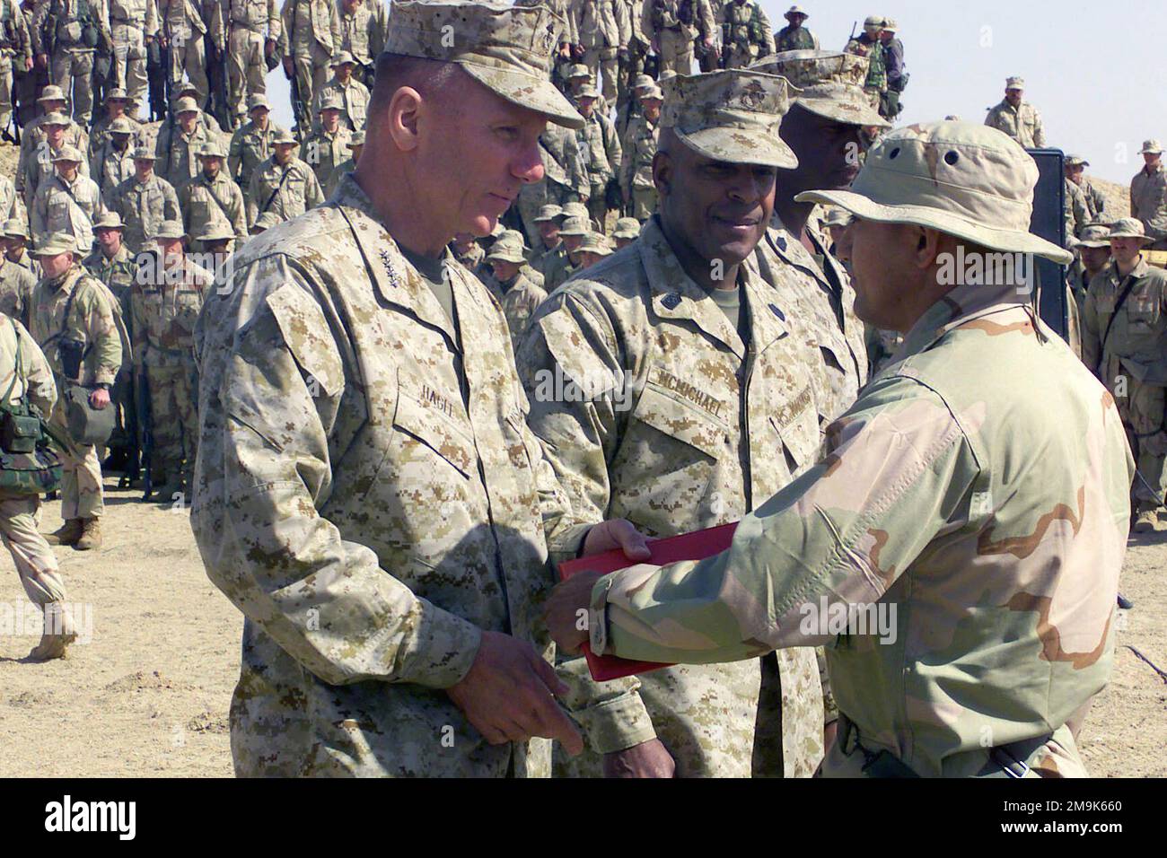 US Marines from Task Force Five at Camp Coyote, a Forward Area Supply ...