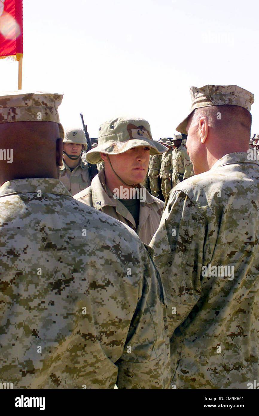 US Marines from Task Force Five at Camp Coyote, a Forward Area Supply ...