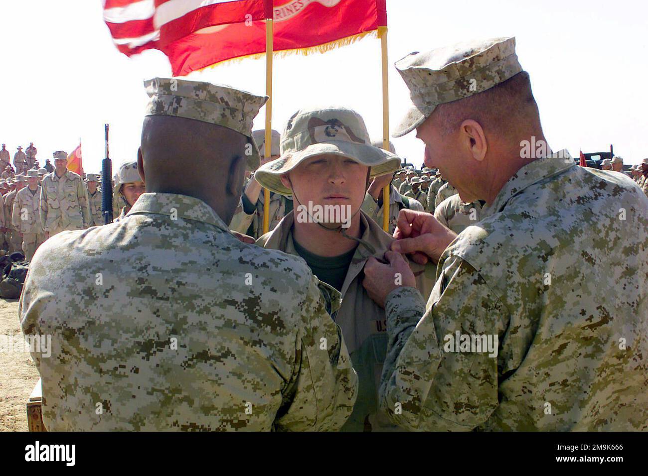 US Marines from Task Force Five at Camp Coyote, a Forward Area Supply ...