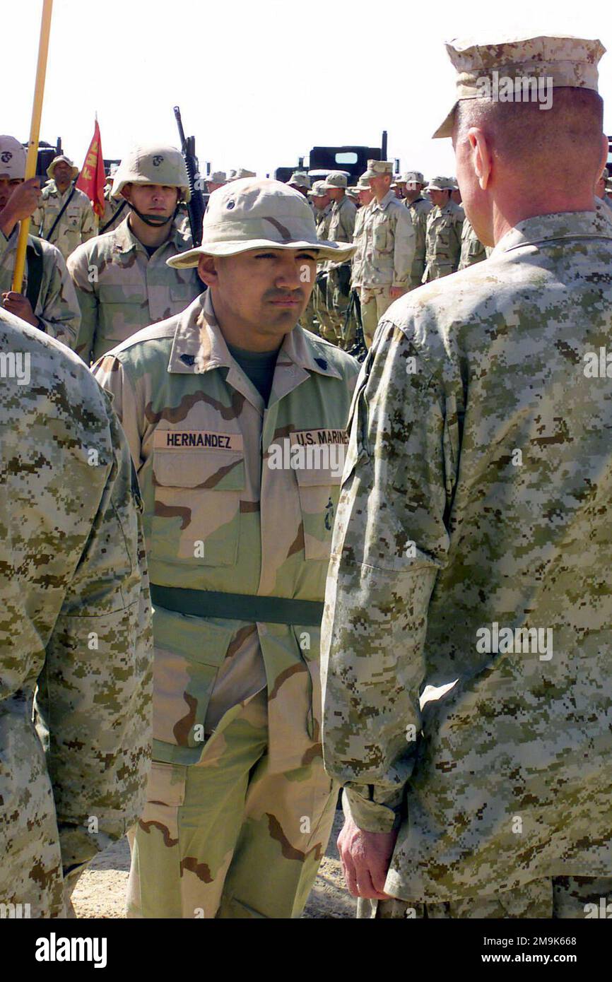 US Marines from Task Force Five at Camp Coyote, a Forward Area Supply ...